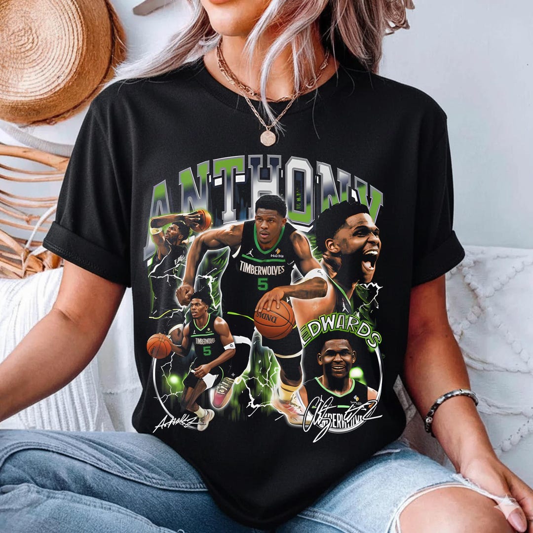 Vintage Anthony Edwards 90s Bootleg PNG | Retro Basketball Graphic ...