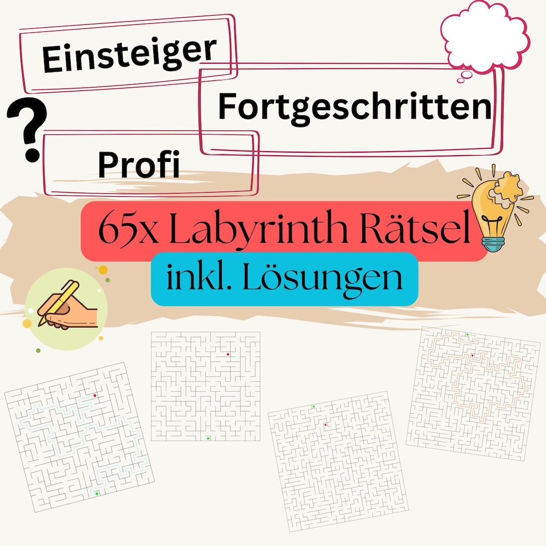 65 Labyrinth Puzzles to Print – for Beginners, Intermediates ...