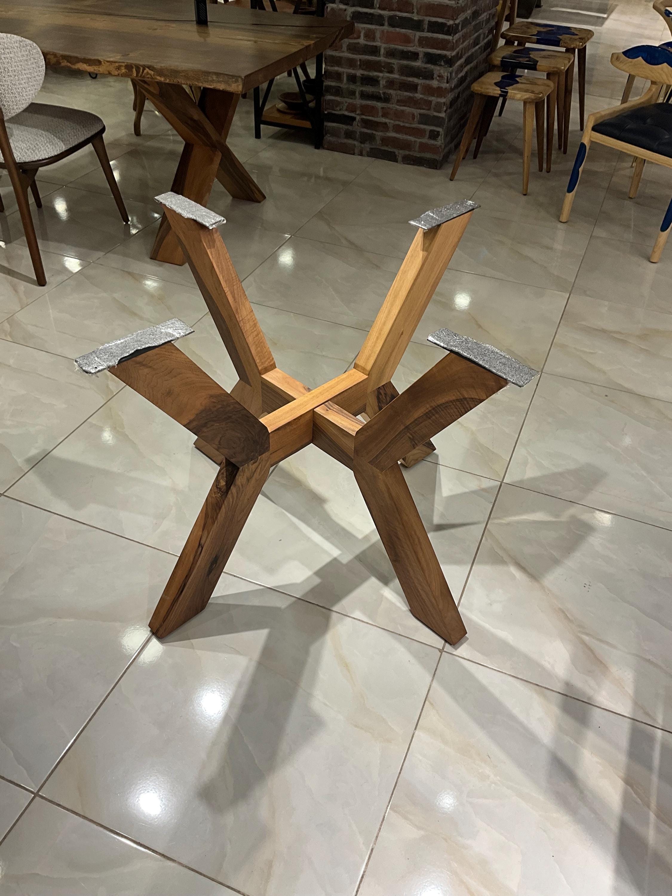 Spider Walnut Table Legs — Handcrafted Wooden Legs for Unique Furniture ...
