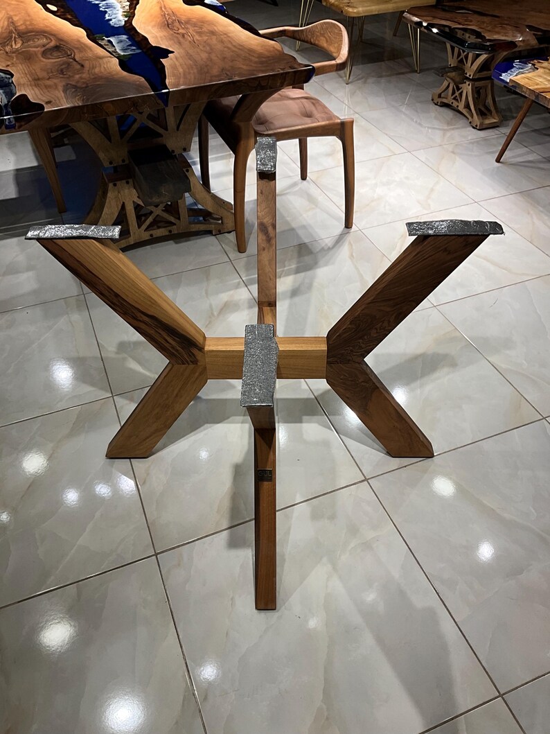 Spider Walnut Table Legs — Handcrafted Wooden Legs for Unique Furniture ...