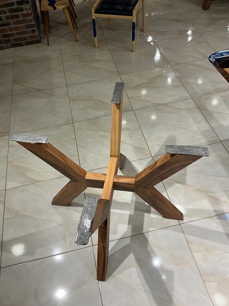 Spider Walnut Table Legs — Handcrafted Wooden Legs for Unique Furniture ...