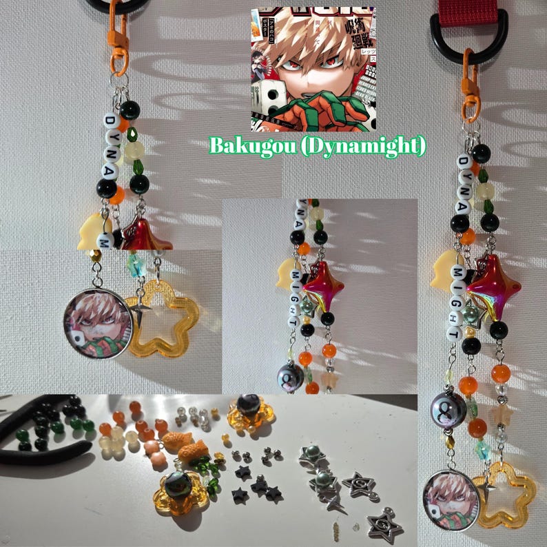 Handmade MHA My Hero Academia Long Keychains || Midoriya, Bakugou ...