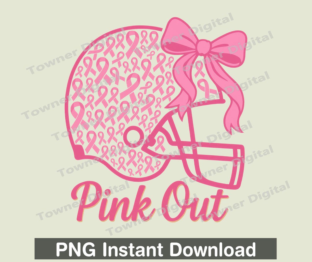 Pink Ribbon Helmet Png, Pink Out Breast Cancer Png, Pink Football Png ...