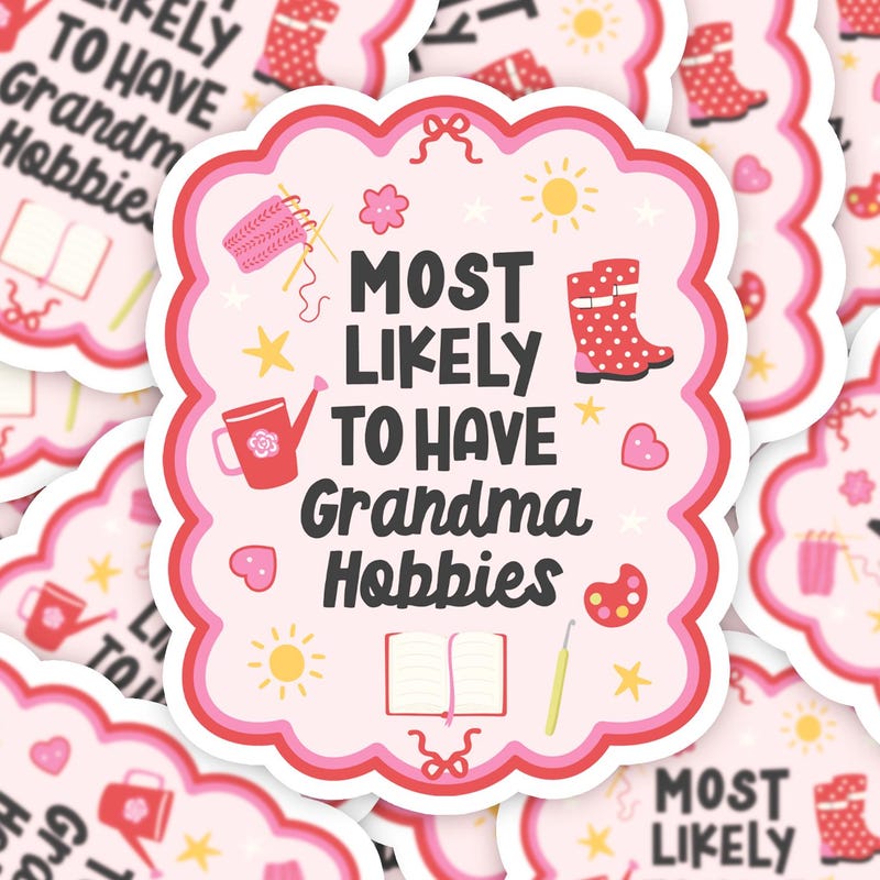 Grandma Hobby Sticker - Etsy