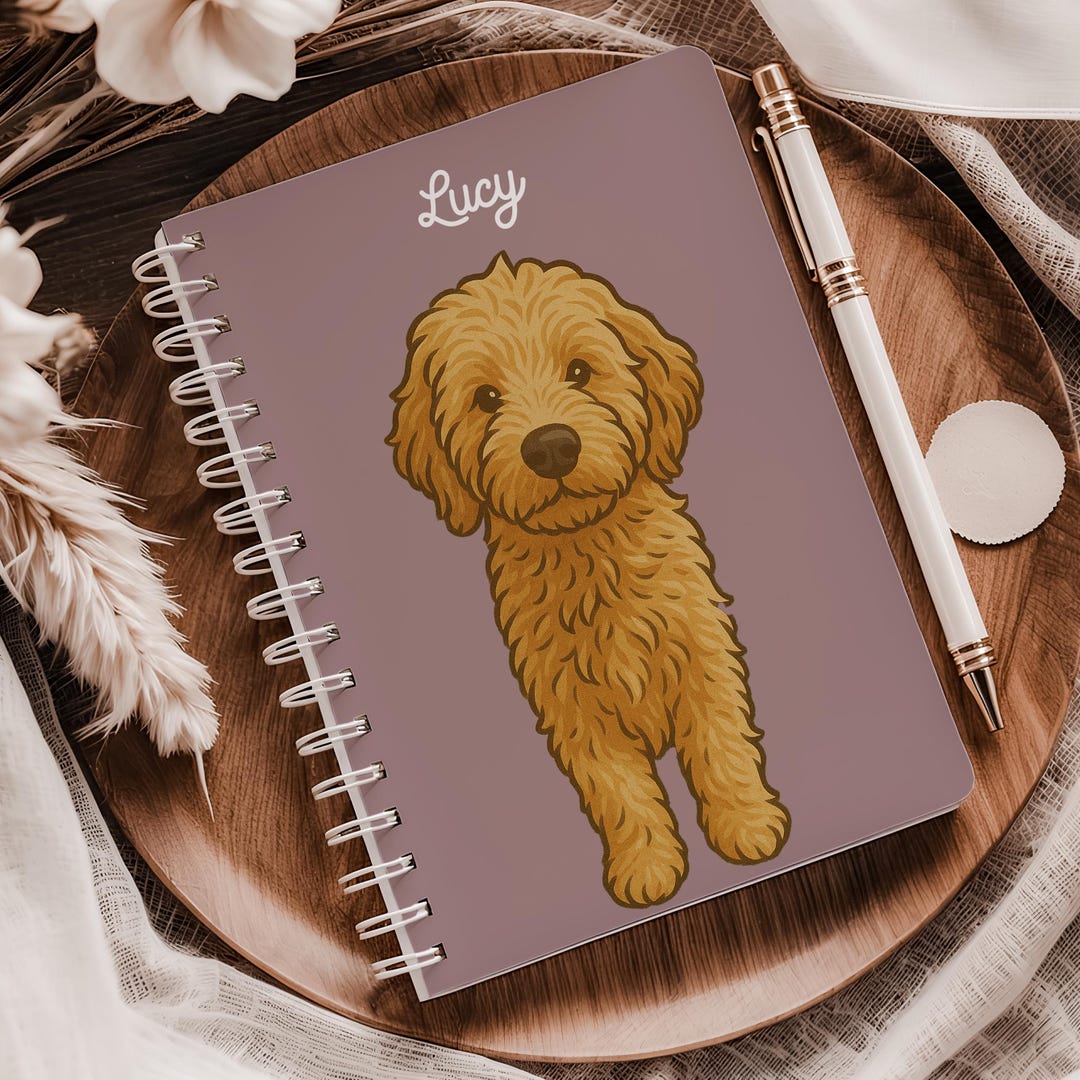 Personalized Pet Spiral Notebook With Pet Photo Illustration, Custom ...