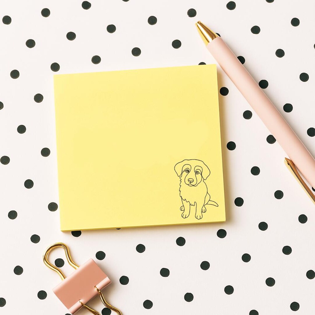 Personalized Lin Art Dog Sticky Note With Your Dogs Photo, Custom Dog ...