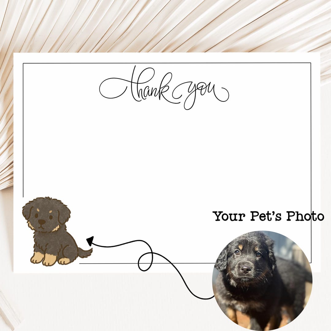Personalized Pet Thank You Card: Custom Dog Photo Stationery - Etsy