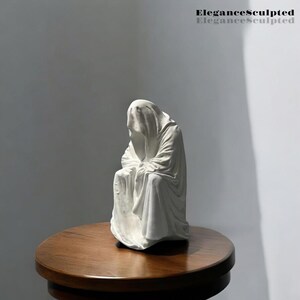 The Cloak of Conscience Plaster Statue | Gothic Hooded Sculpture ...