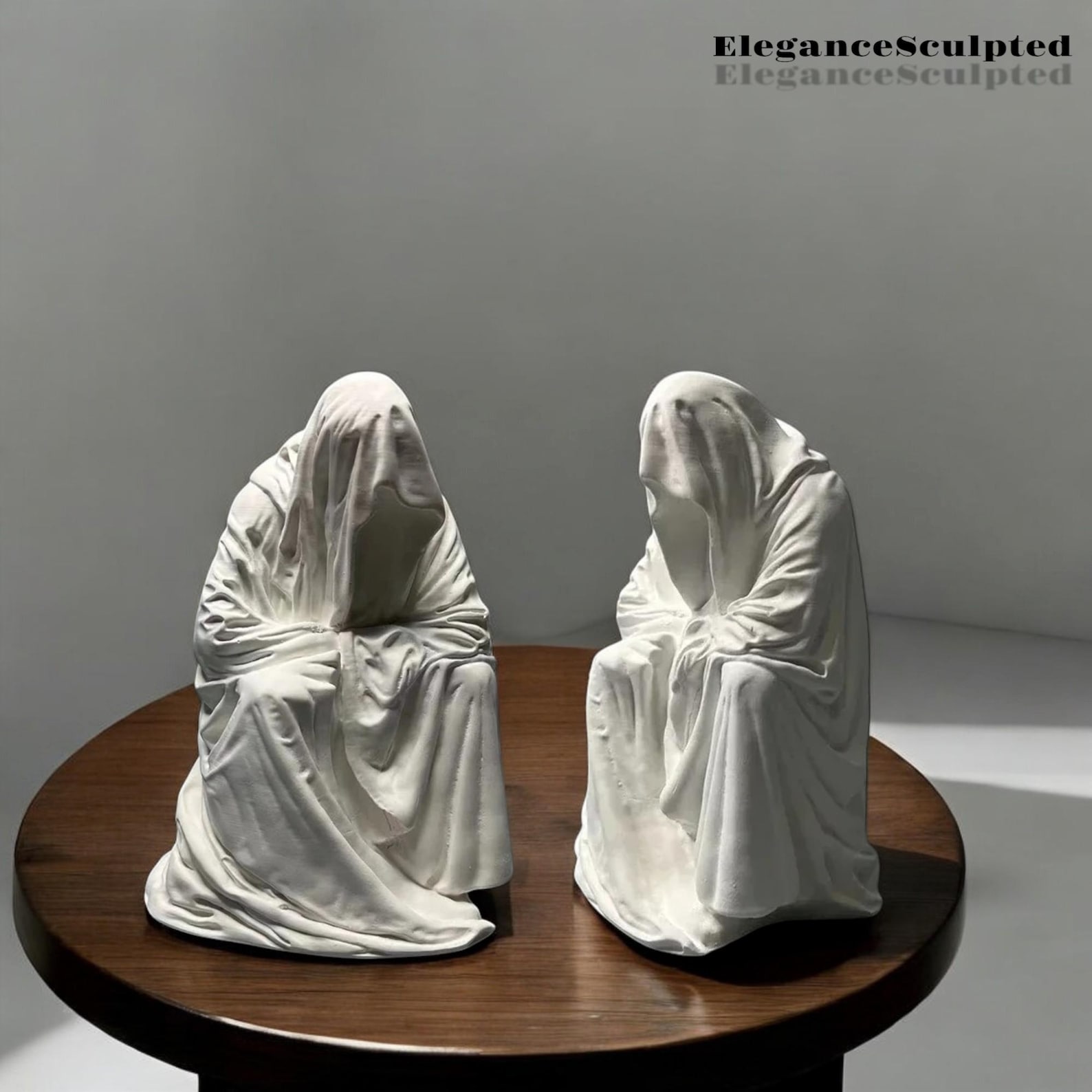 The Cloak of Conscience Plaster Statue | Gothic Hooded Sculpture ...