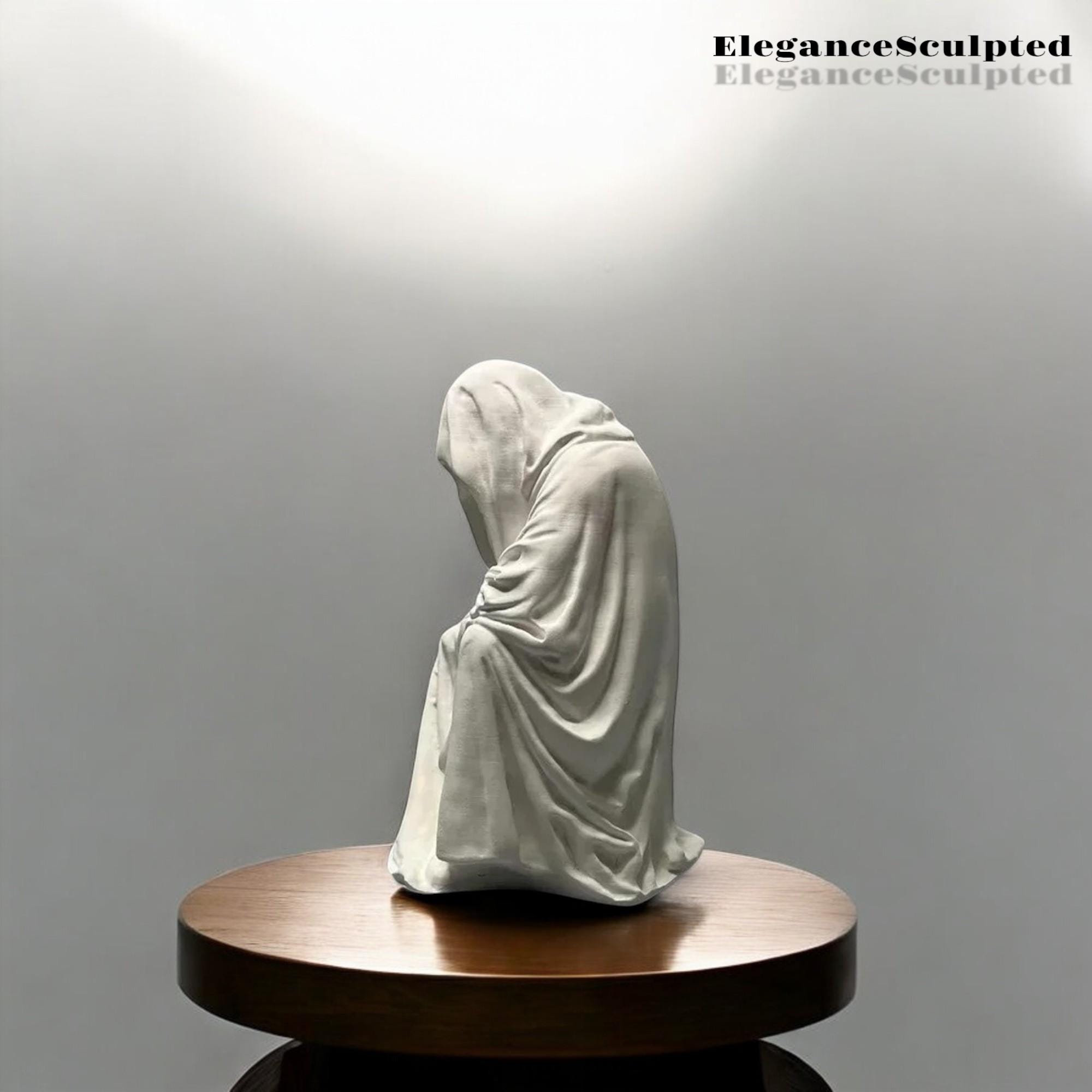 The Cloak of Conscience Plaster Statue | Gothic Hooded Sculpture ...