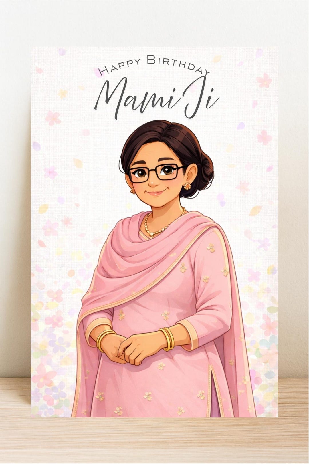 Happy Birthday Mami Ji Card • Punjabi Indian Desi Aunty Birthday Card ...