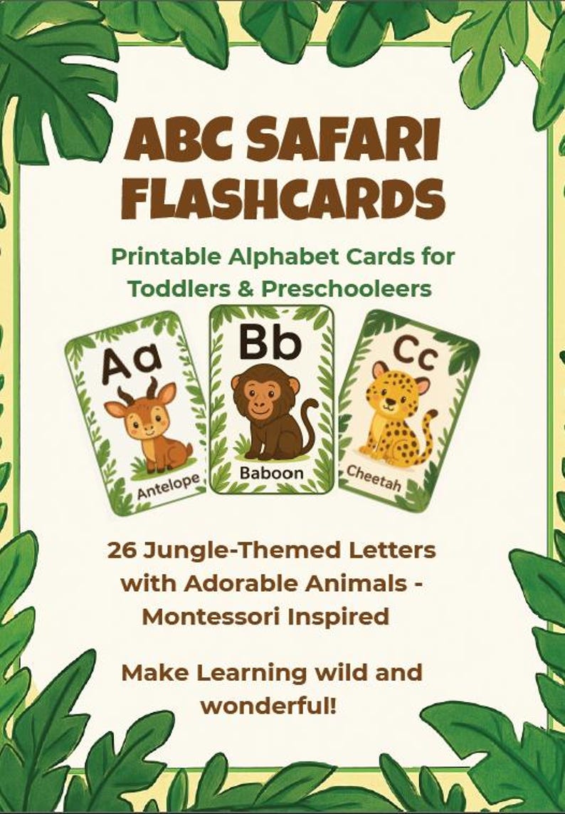 ABC Safari Adventure – Jungle Alphabet Flashcards for Kids | Fun ...