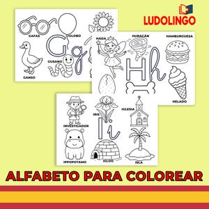 Abecedario Español Para Colorear - Libro Para Colorear Imprimible ...