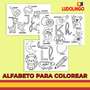 Abecedario Español Para Colorear - Libro Para Colorear Imprimible ...
