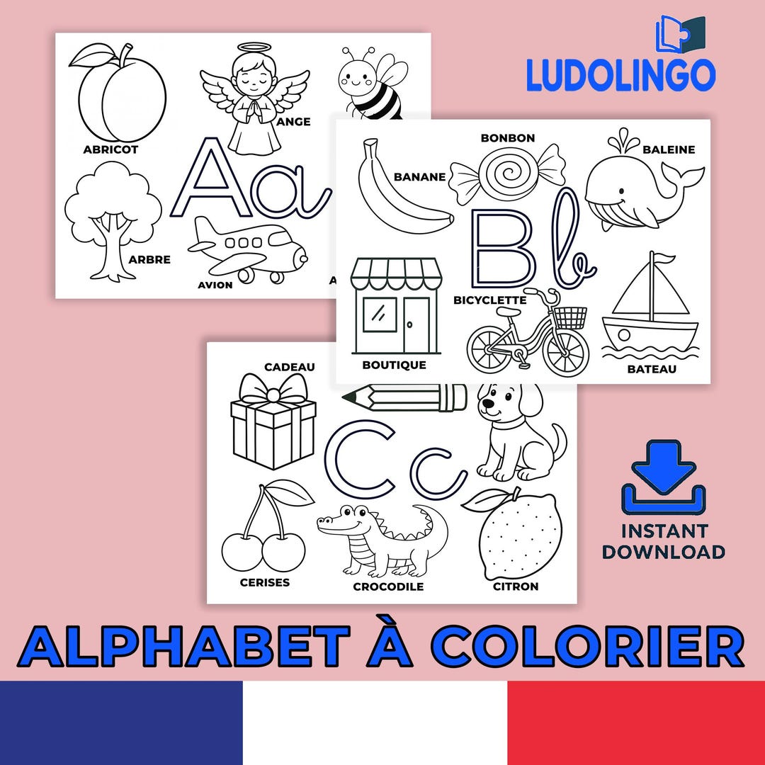 French Alphabet Coloring Book – Educational Activity, PDF (digital ...