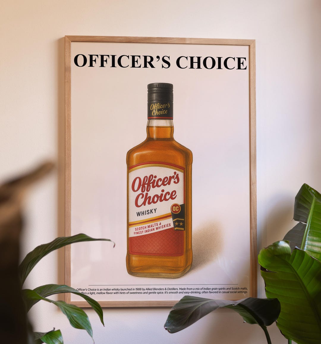 Officers Choice Whiskey Poster, Liquor Poster, Alcohol, Bar Poster ...