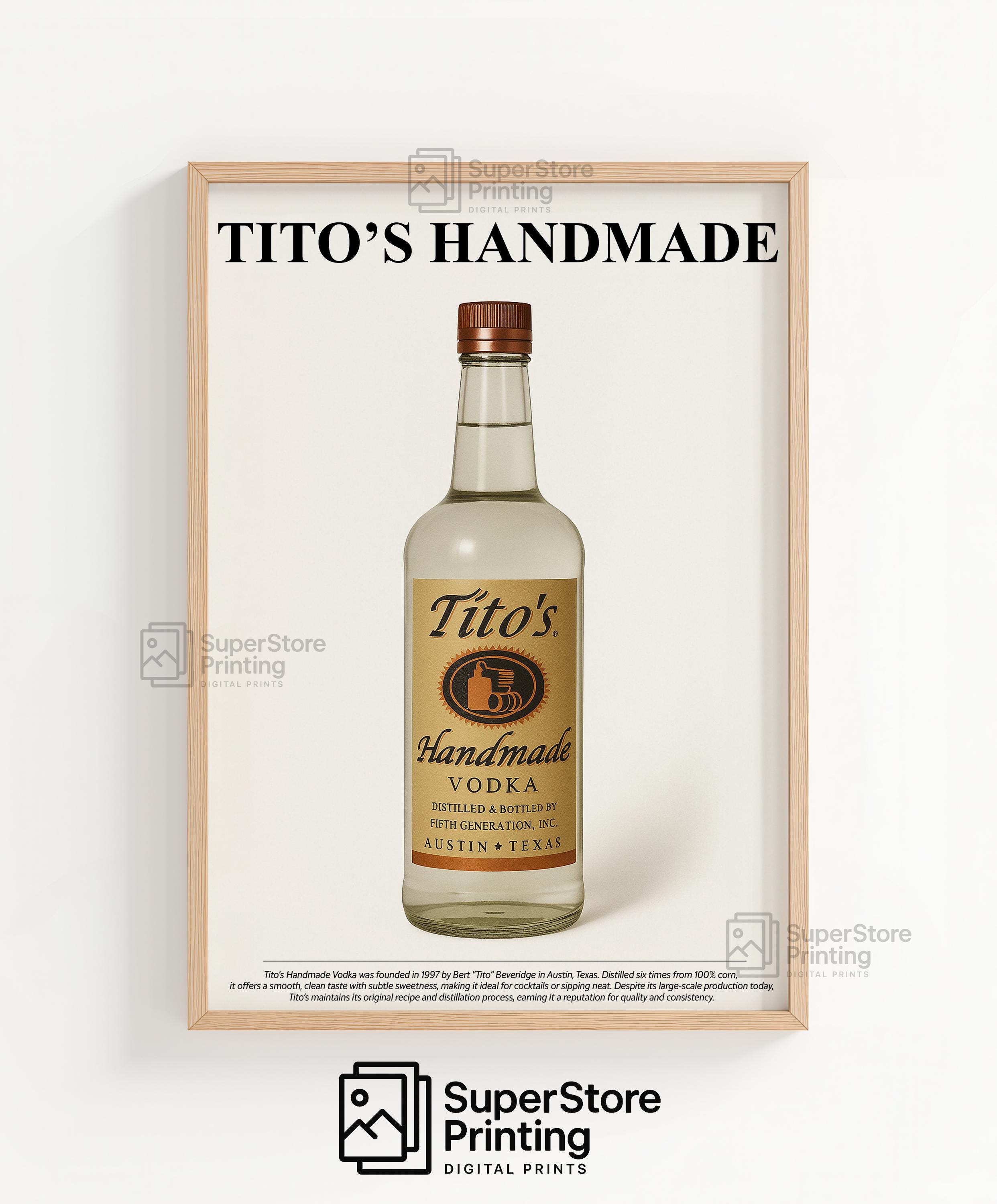 Tito's Handmade , Liquor Poster, Alcohol, Bar Poster, Digital Print ...