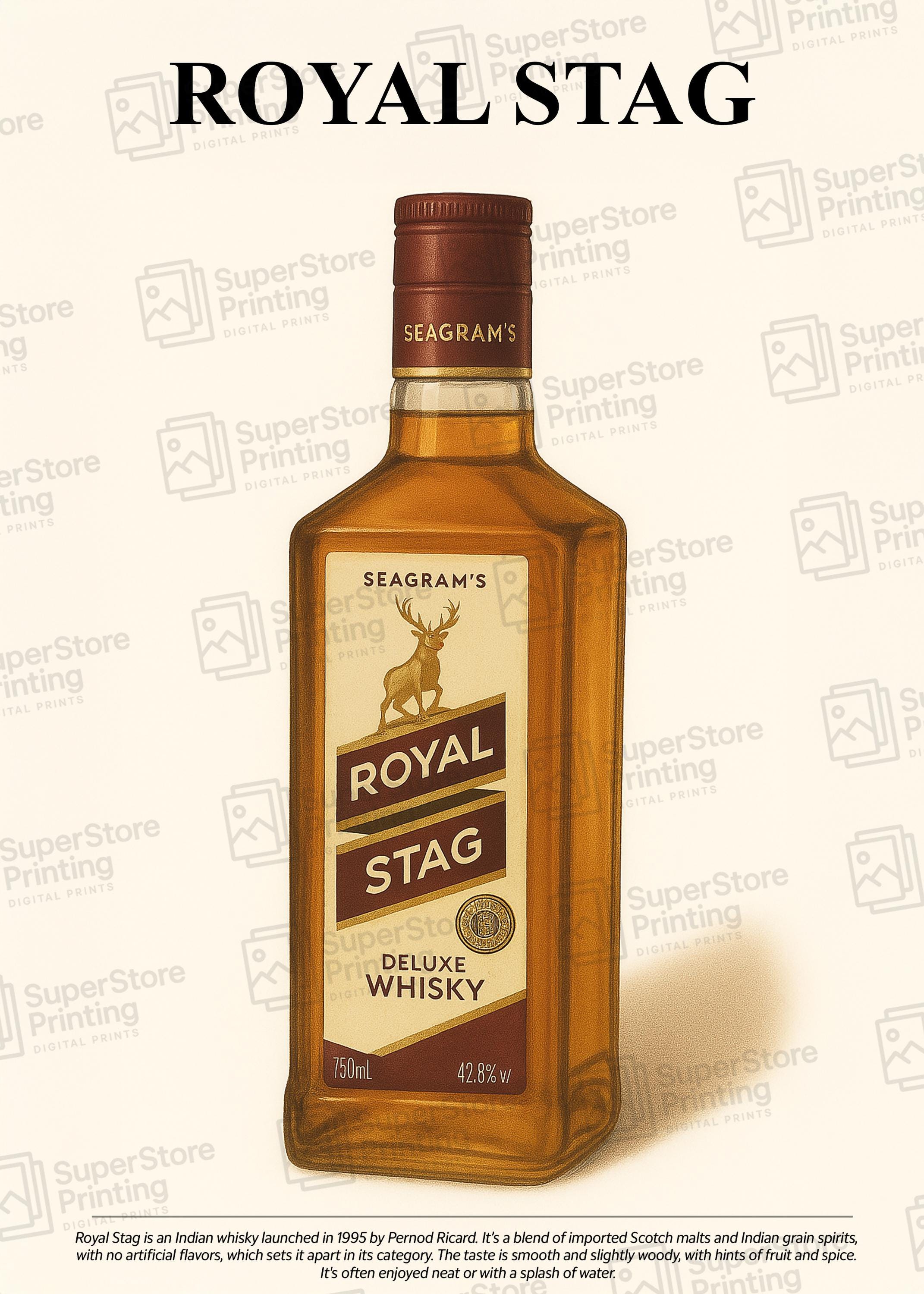 Royal Stag Whiskey Poster, Liquor Poster, Alcohol, Bar Poster, Whisky ...