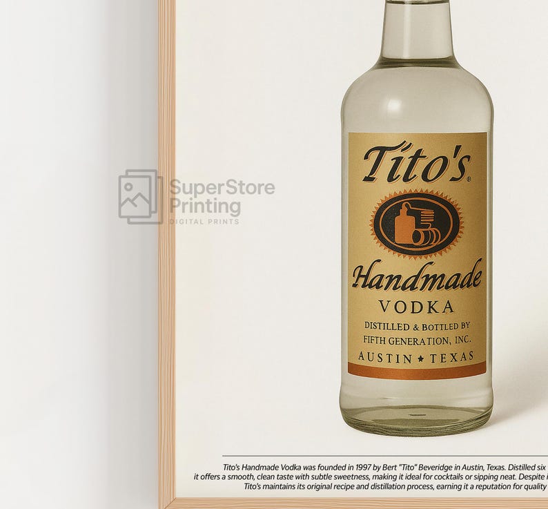 Tito's Handmade , Liquor Poster, Alcohol, Bar Poster, Digital Print ...