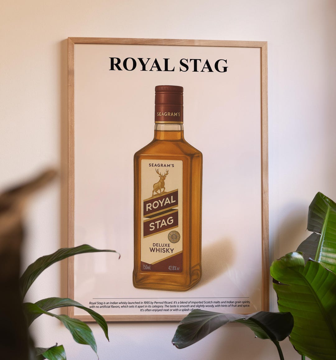 Royal Stag Whiskey Poster, Liquor Poster, Alcohol, Bar Poster, Whisky ...