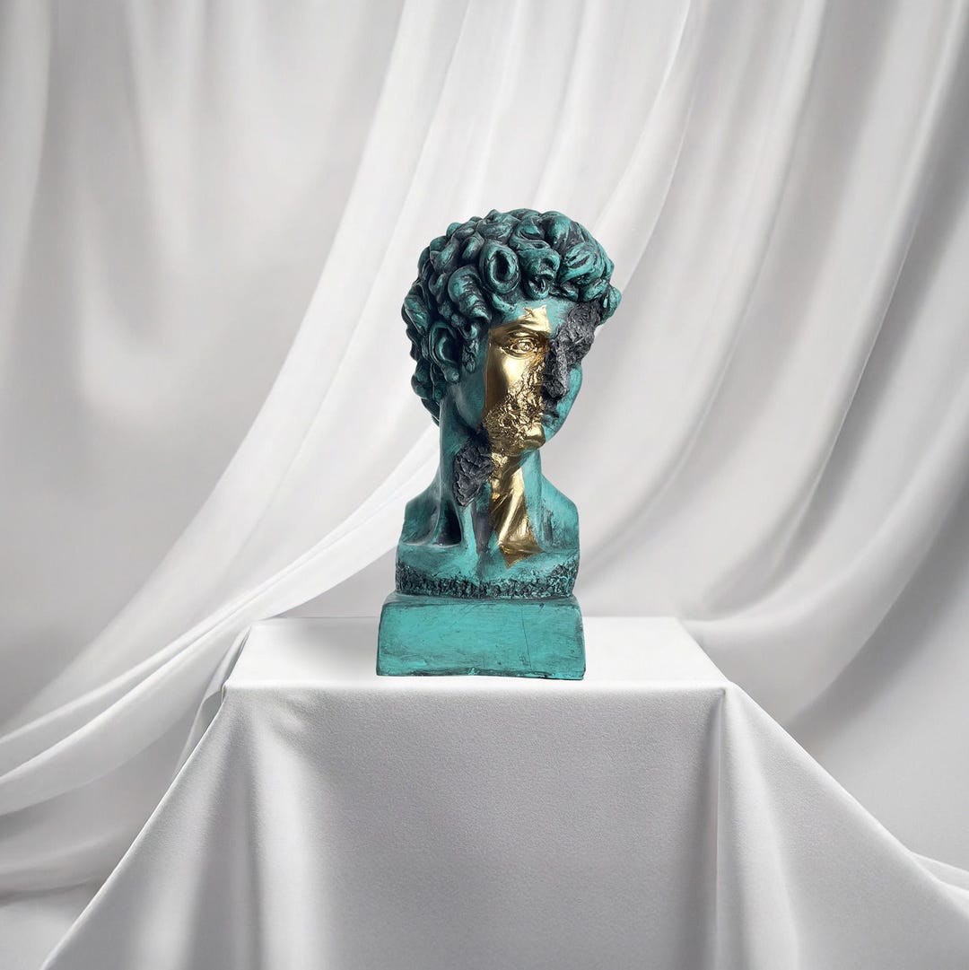 Handmade David Statue, Pop Art Sculpture, Mint Home Decor, Sculpture ...