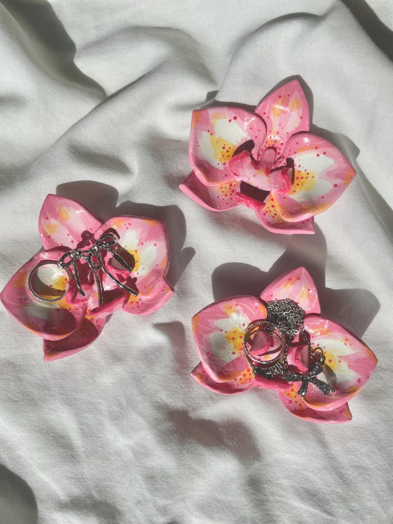 LIMITED STOCK | Handmade Clay Orchid Trinket Tray - Etsy