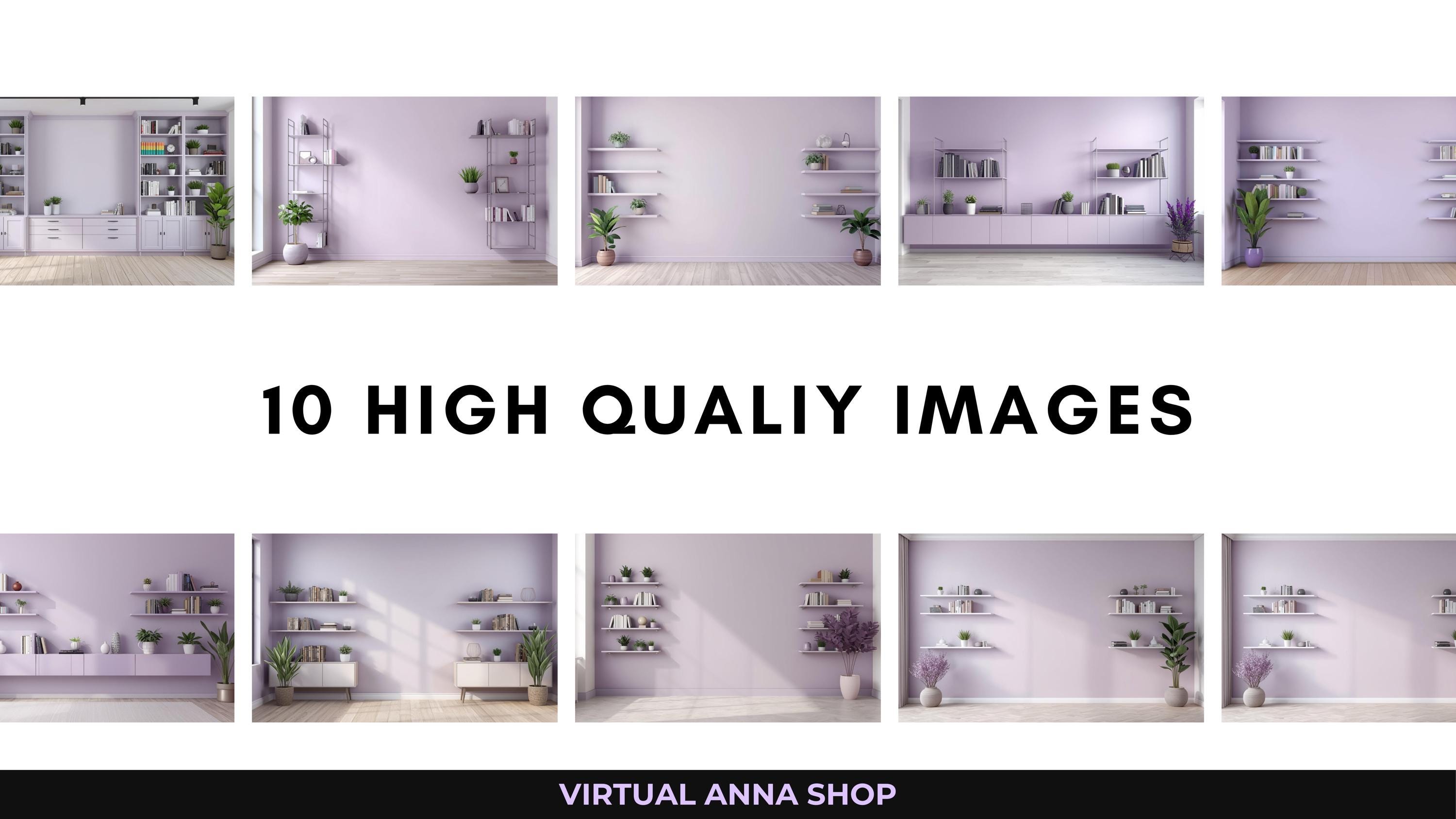 Minimal Bookshelf Zoom Backgrounds. Lavender Aesthetic Virtual ...