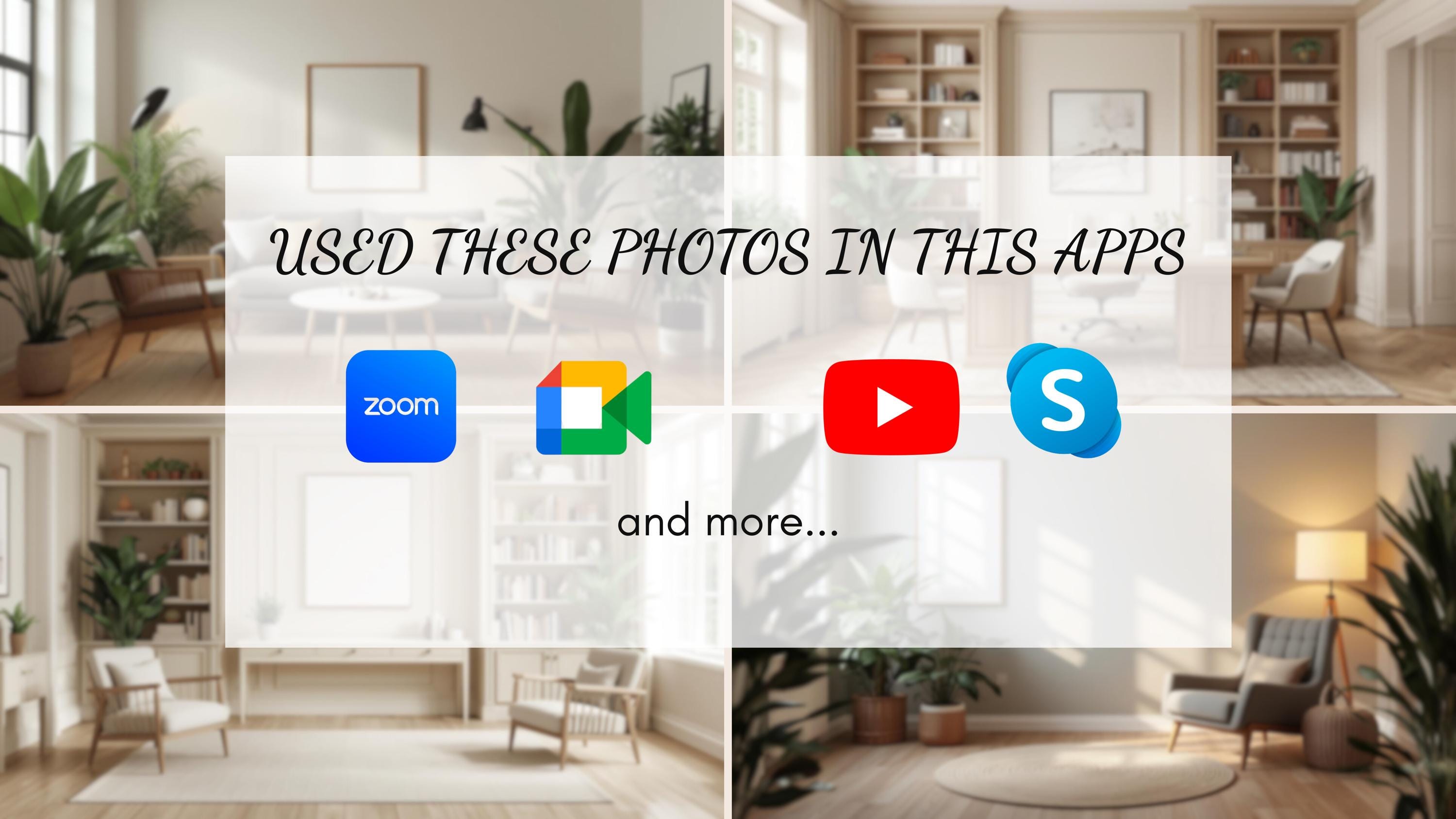 20 Zoom Backgrounds Pack. Neutral Zoom Background Office for Meetings ...