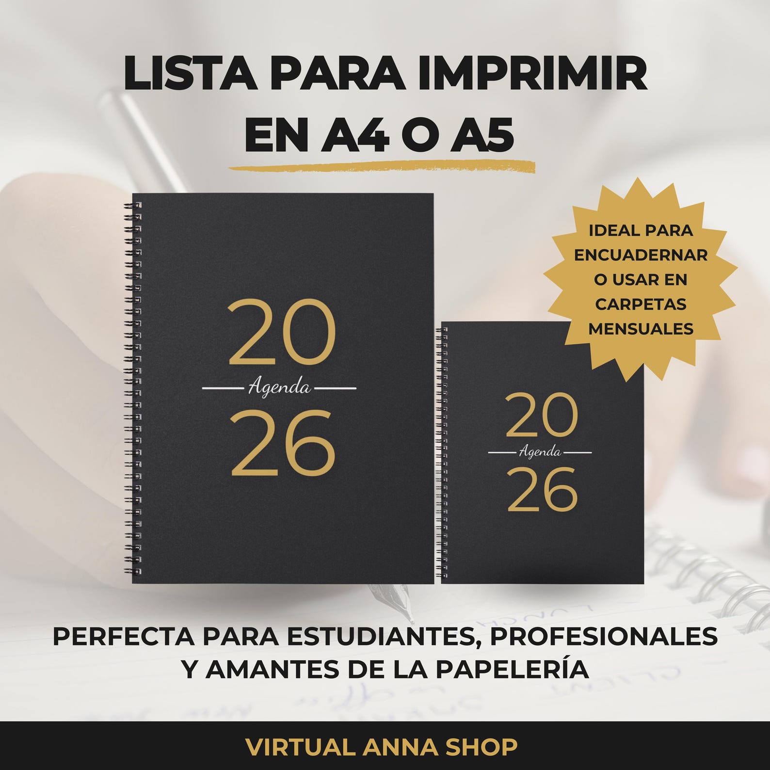 Agenda imprimible 2026 en Español. Planificador 2026 en formato pdf ...