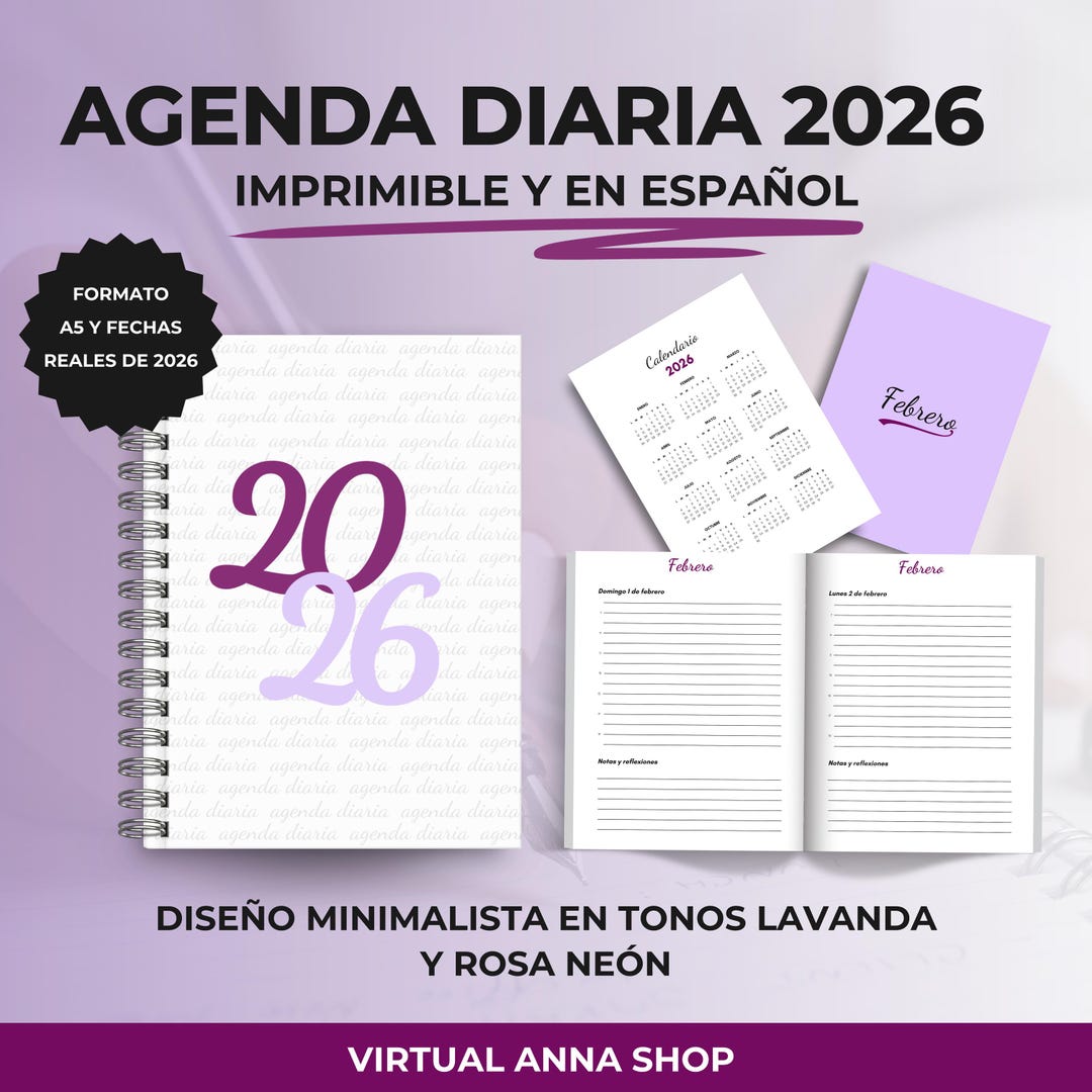 Printable 2026 Planner in Spanish. 2026 Planner in PDF Format. Weekly ...
