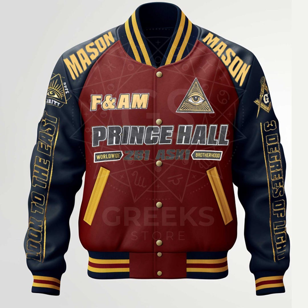 Prince Hall Freemason Jacket, Premium Cowhide Leather Masonic Jacket ...