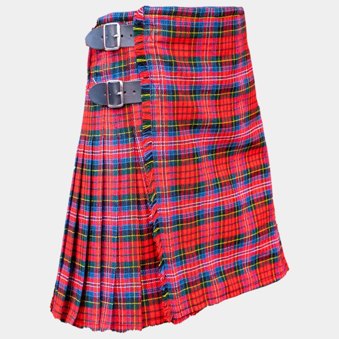 Macpherson Tartan Kilt for Men 16oz Acrylic Wool 3 Buckle Adjustable ...