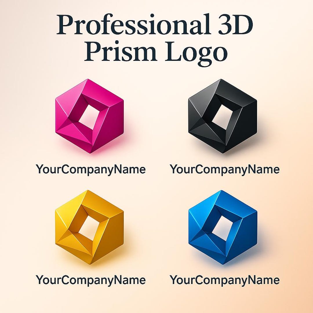 Editable 3D Prism Logo Template, Modern Business Branding Design for ...