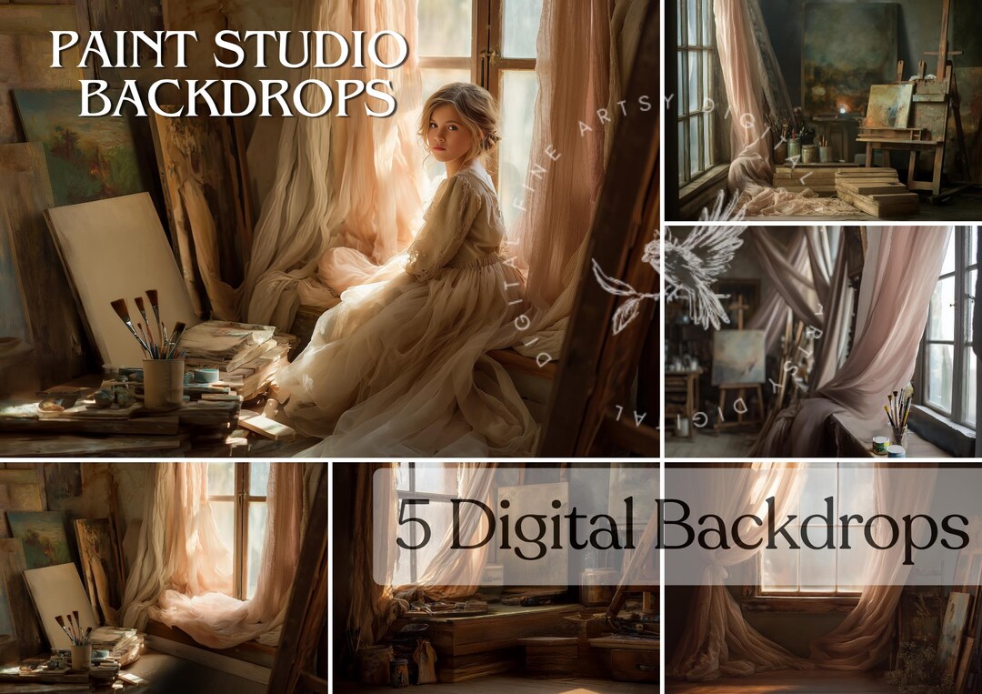 Painterly Art Studio Digital Backdrop: Moody Fine Art Photography (JPG ...