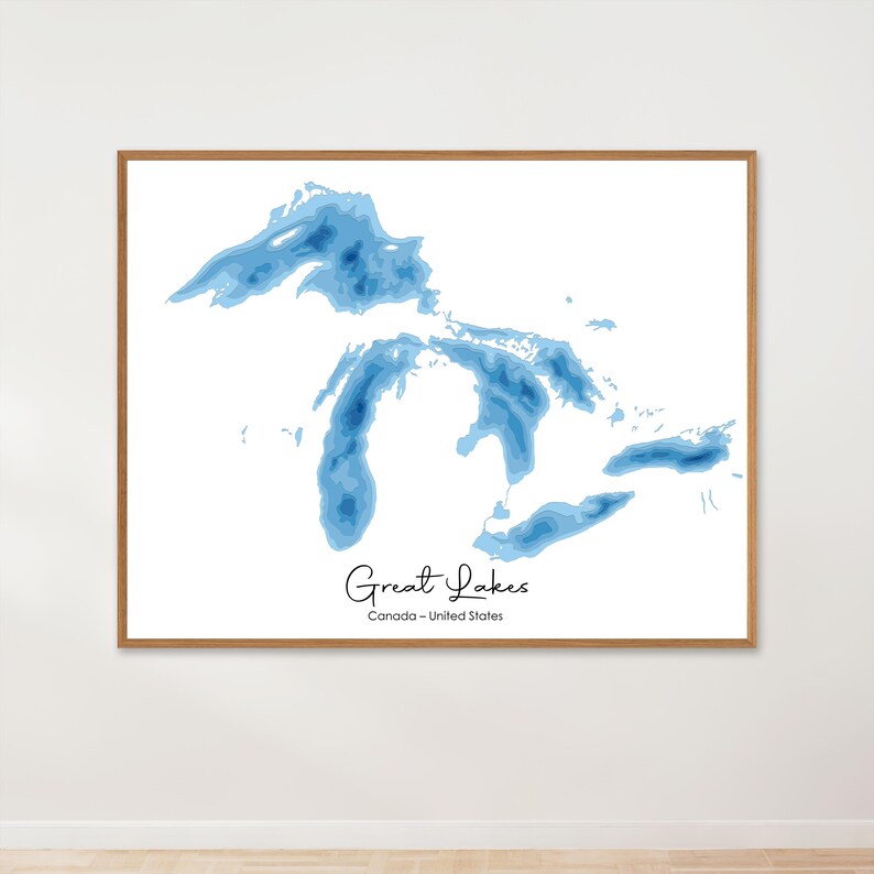 Digital File: Custom Any Lake Depth Maps, Topographic Map, Contour Map ...