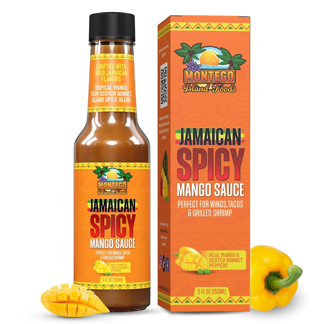 Montego Island Foods Jamaican Spicy Mango Sauce – Real Mango, Fiery ...