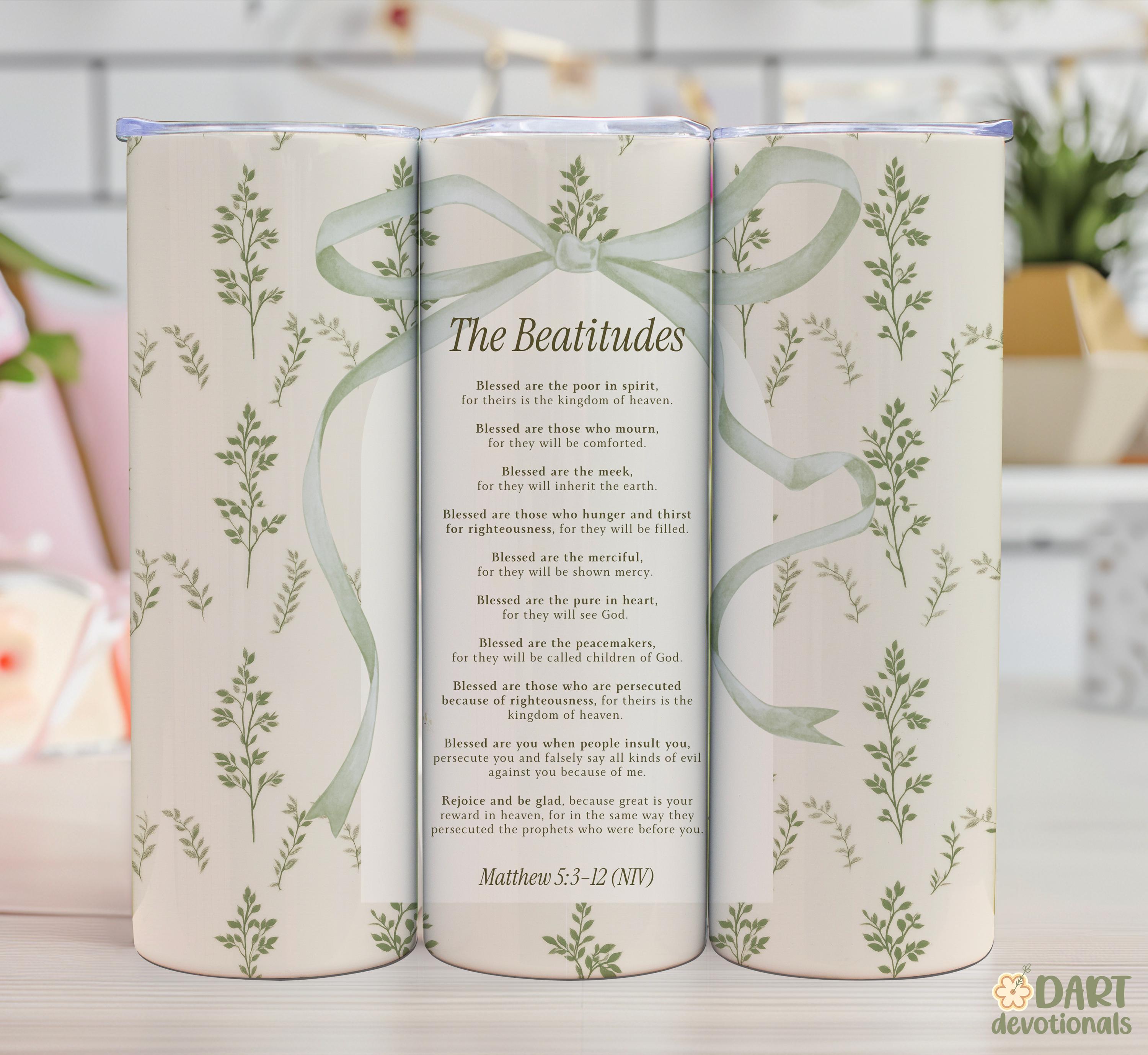 Beatitudes Tumblers PNG, Bible Verse Sublimation, Christian Tumbler ...