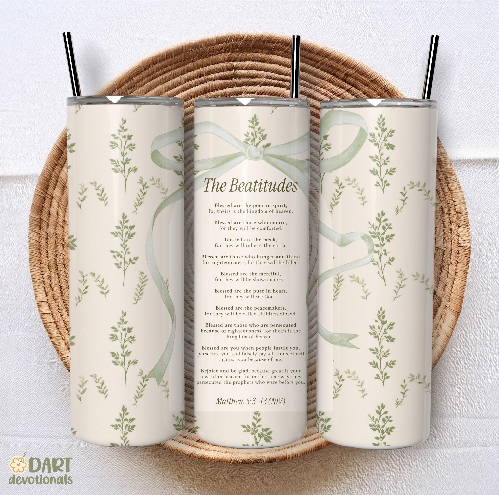 Beatitudes Tumblers PNG, Bible Verse Sublimation, Christian Tumbler ...