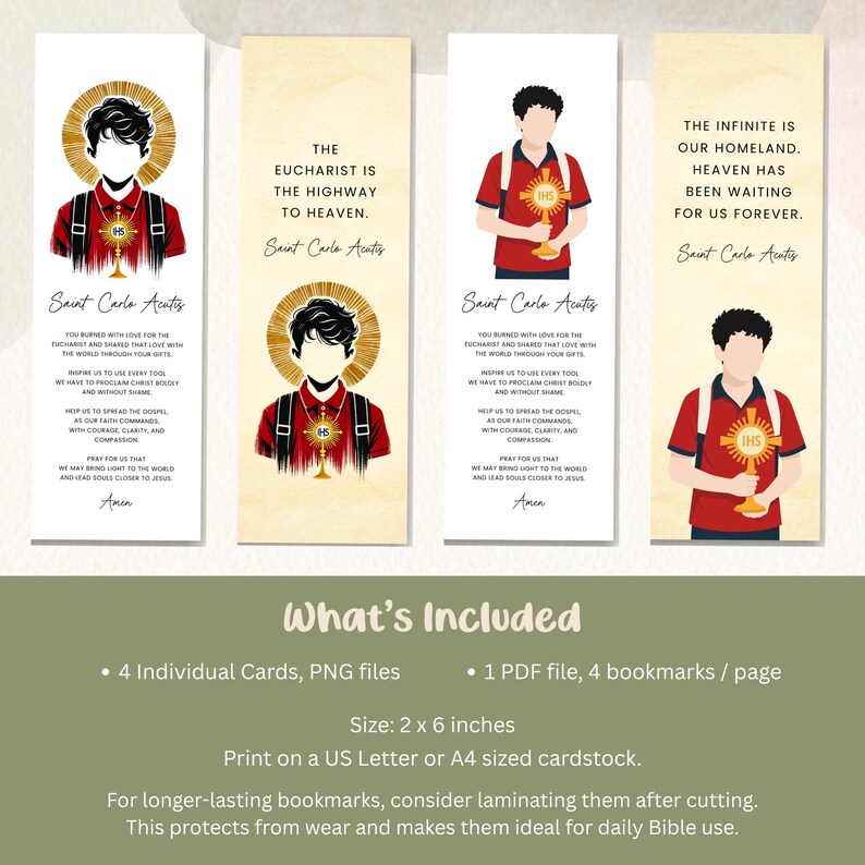Saint Carlo Acutis Bookmark, Catholic Prayer Card (PDF) - Etsy