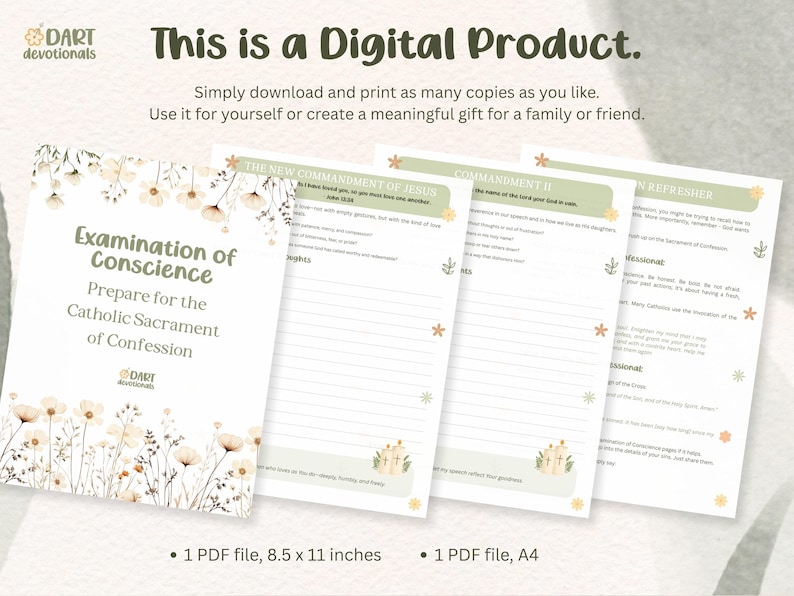 Catholic Examination of Conscience Printable: Confession Prep (PDF) - Etsy