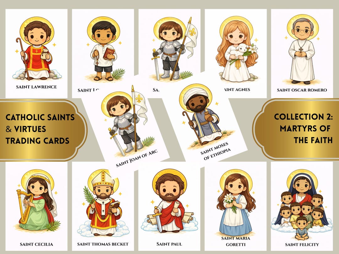 Catholic Saints Trading Cards | Martyrs, Virtue-based Homeschool (PDF ...