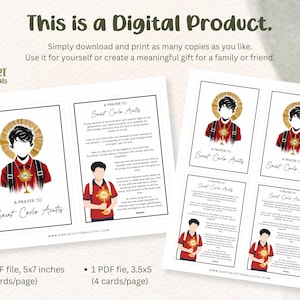 Saint Carlo Acutis Prayer Cards, Printable Catholic Prayer Card, Teen Room Art Print, Communion ...