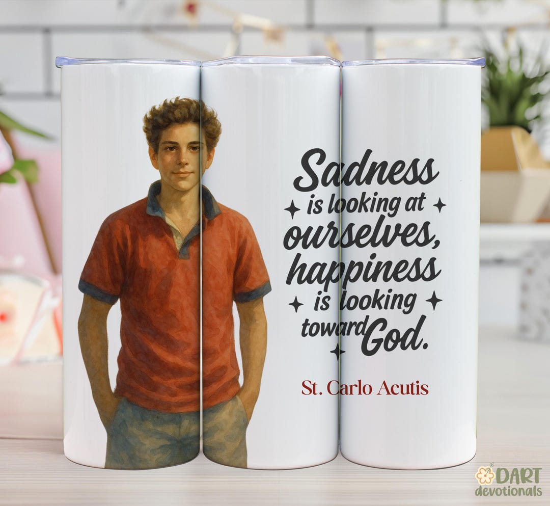 Saint Carlo Acutis Tumbler PNG, Communion Boy Gift, Catholic Youth ...