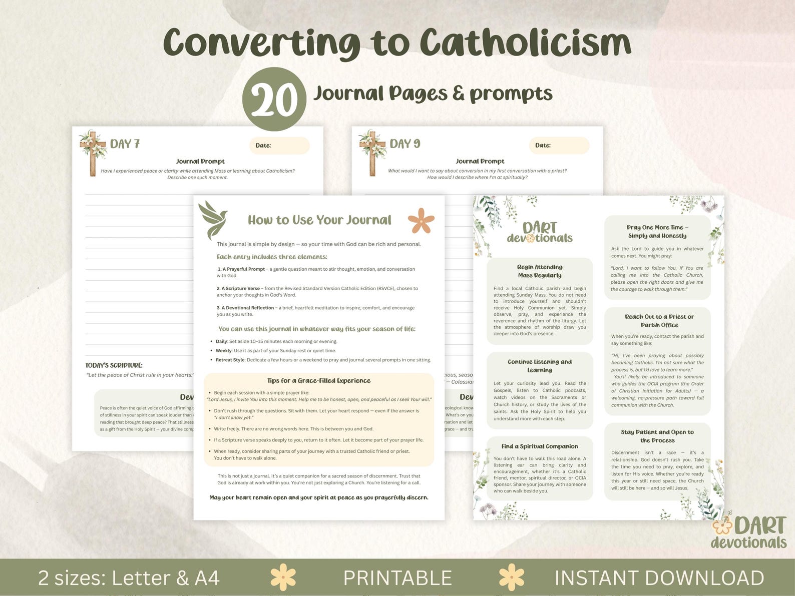 Catholic Conversion Journal, 20 Day Devotional Prompts, Printable ...