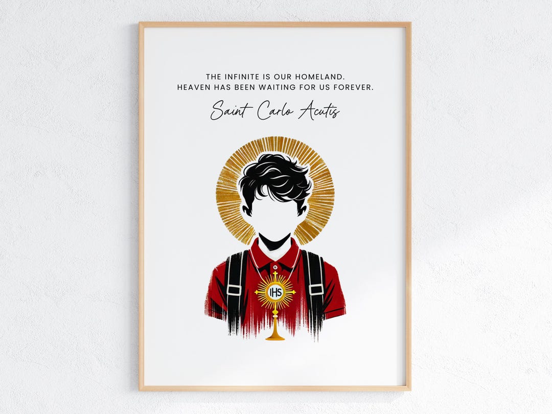 Saint Carlo Acutis Wall Art Printable, Catholic Teen Room Art Print ...