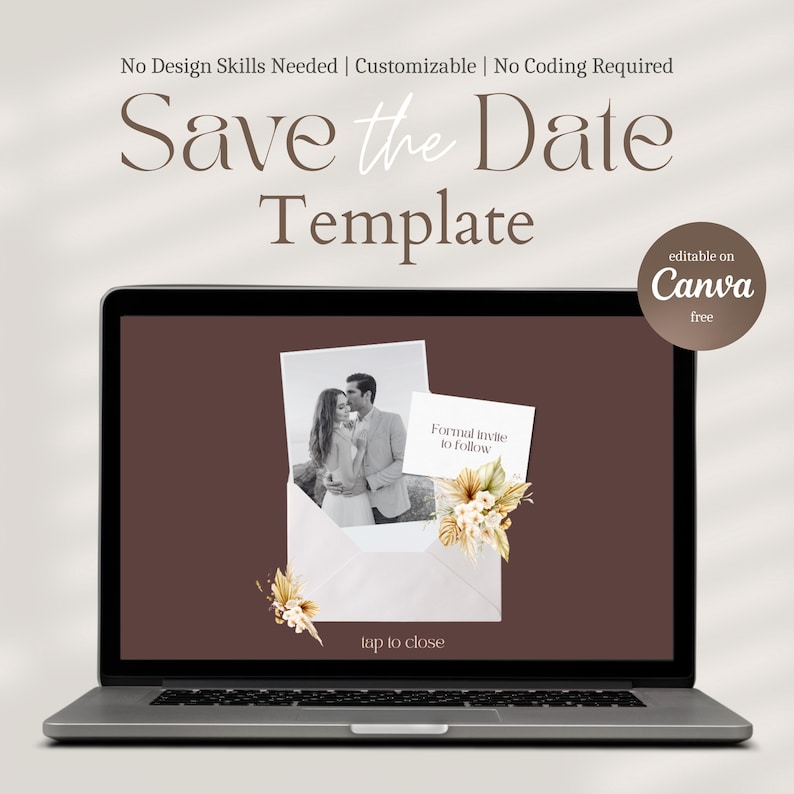 Interactive Wedding Save the Date Website Template | Editable Canva ...