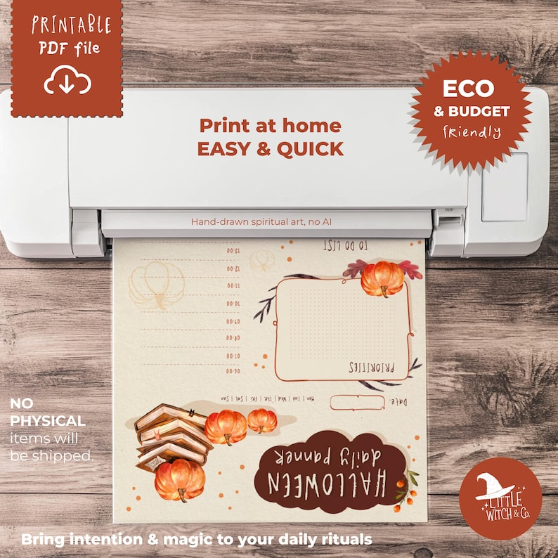 Witchy Halloween Planner Bundle, Hand-drawn Autumn Organizer, Digital ...