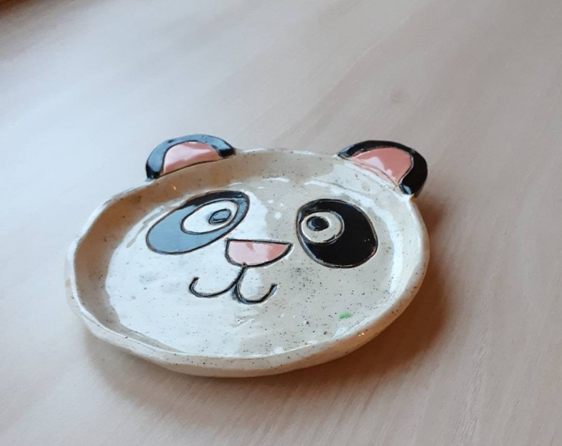 Panda Ceramic Plate Pottery Dish for Kids Panda Lovers Gift - Etsy