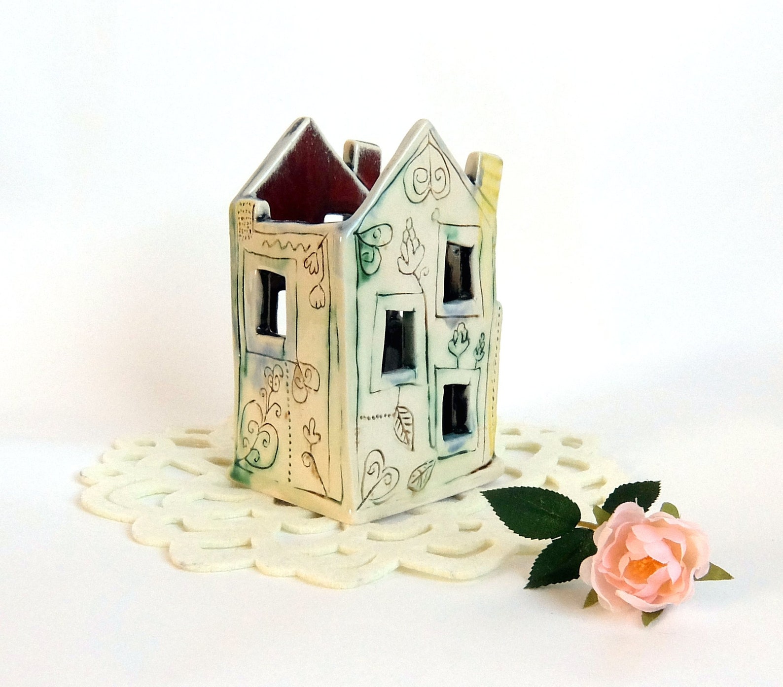 Ceramic Pencil Box Pencil Pot With Windows Ceramic House - Etsy