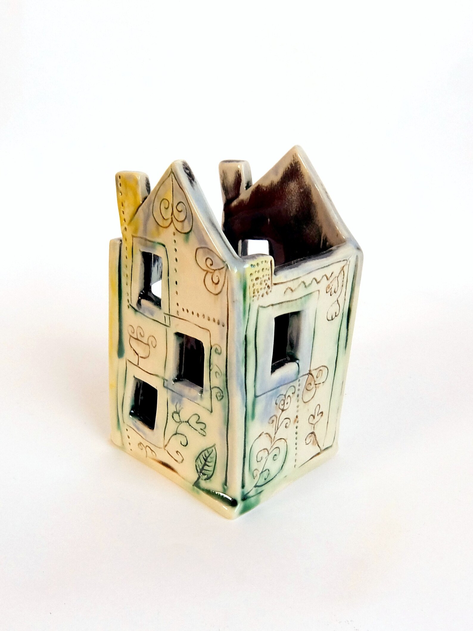 Ceramic Pencil Box Pencil Pot With Windows Ceramic House | Etsy